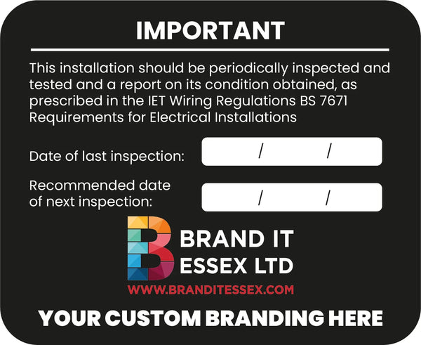 Custom Periodic Inspection Sticker – (110mm x 90mm) – Brand It Essex Ltd